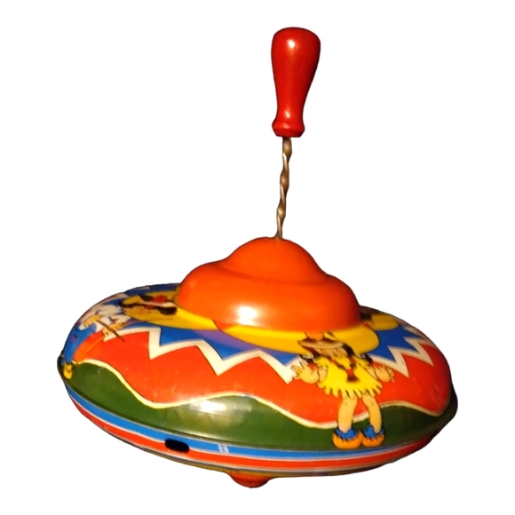 Ohio Litho | Toys | Vintage 95s Ohio Litho Tin Spinning 9 Top Toy ...